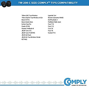 Comply TW-200-C | Memory Foam Replacement Earbud Tips for Anker Soundcore, Sennheiser, JBL, SoundPEATS & More | Ultimate Comfort, Secure Fit, Superior Noise Isolation | Black, Large (3 Pairs)