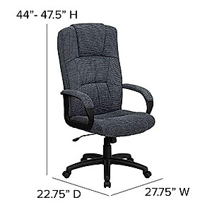 Flash Furniture Rochelle High Back Gray Fabric Executive Swivel Office Chair with Arms