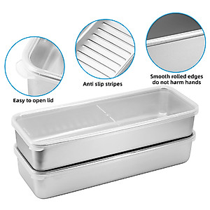 Airtight Deli Containers with Lids | Premium Quality 304 Stainless Steel | Bacon and Lunch Meat Storage for Fridge | Dishwasher Safe | Keep Your Food Fresh and Organized