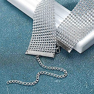 Nicute Rhinestone Necklace Jewelry Silver Crystal Wide Choker Necklace Sparkly Collar Necklaces Prom for Women
