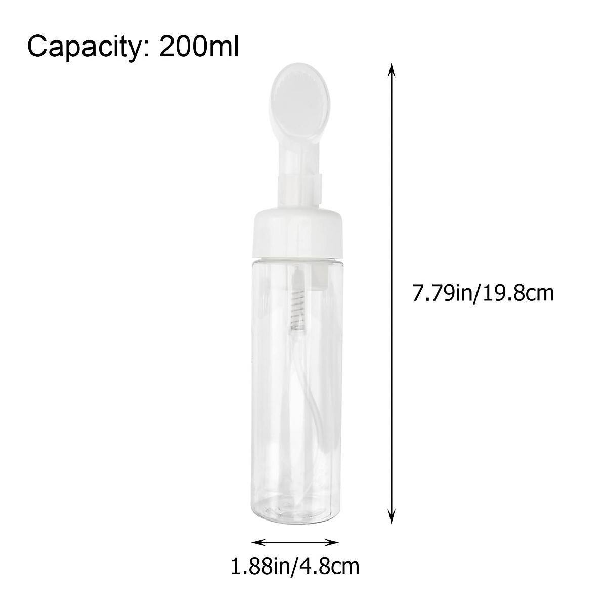 Lurrose Foaming Bottle with Brush, 200ml Plastic Mini foaming soap Dispenser Pump Dispenser Bottle sub Bottle Empty Facial foaming Bottle for Shampoo, Liquid, Oil, 2pcs