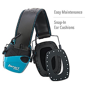 Howard Leight by Honeywell Impact Sport Sound Amplification Electronic Shooting Earmuff, Teal