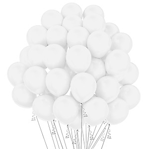 White Balloons, 50 PCS 12 Inch, White Balloon Garland, Matte White Balloons, White Latex Balloons, Balloons for Arch Decoration, Balloons for Birthday Wedding Baby Shower Party Decorations