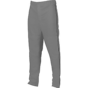 Marucci Adult Elite Double Knit Piped Baseball Pant, Gray/Black, XX-Large