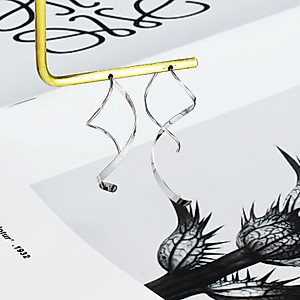 Handmade 925 Sterling Silver Spiral Threader Earrings Hypoallergenic Twisted Curved Drop Dangle Earrings Pull Through Earrings for Women Trendy Fashion-Silver