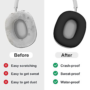 [3 in 1] Vsagier Silicone Case for AirPod Max,Ear Pad Case Cover/Ear Cups Cover/Headband Cover,Skin Anti-Scratch, Accessories Ultra Protective Cover for Apple AirPods Max(Black)