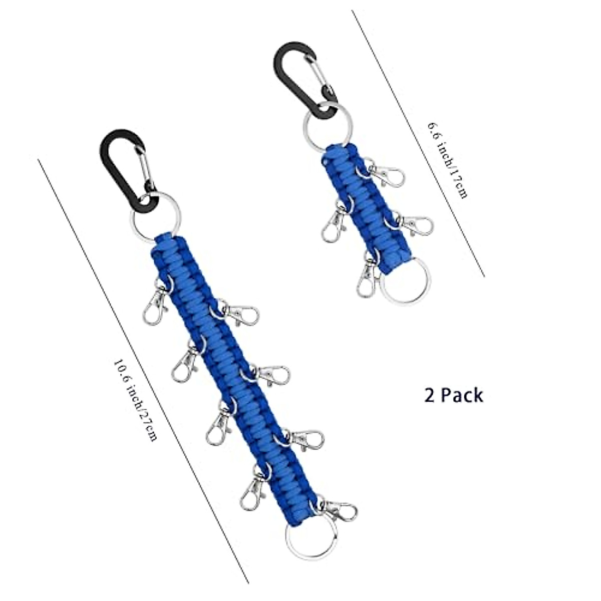 Cheer Bow Holder - Cheerleader Backpack Bow Organizer - Durable Paracord Hair Bow Hanger Cheer Bag Accessories - Cheerleading Gift for Cheer Teams - Blue/2 Pack