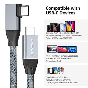 USB C 3.2 Gen2x2 Cable 100W, 20Gbps Updated 90 Degree Right Angle USB C to C 3.2 Cable, 4K@60Hz Video Cord with E-Marker for Thunderbolt 3/4, iPhone 15 Pro, iMac, MacBook, iPad Pro, Dell XPS (1.65 Ft)