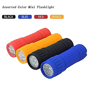 Small Mini Flashlights for Kids 8-Pack , 9-LED Mini Flashlight set with Lanyard Handheld Flashlight for Kids, 24-Pack AAA Battery Included, for Kids/Night Reading/Party/Camping/Emergency