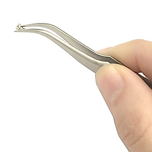 Professional Tweezers Set - FEITA Precision Tweezers with Travel Case - Stainless Steel Tweezers for Plucking, Watchmakers, Jewelry, Electronic, Craft (Silver 7Pcs)