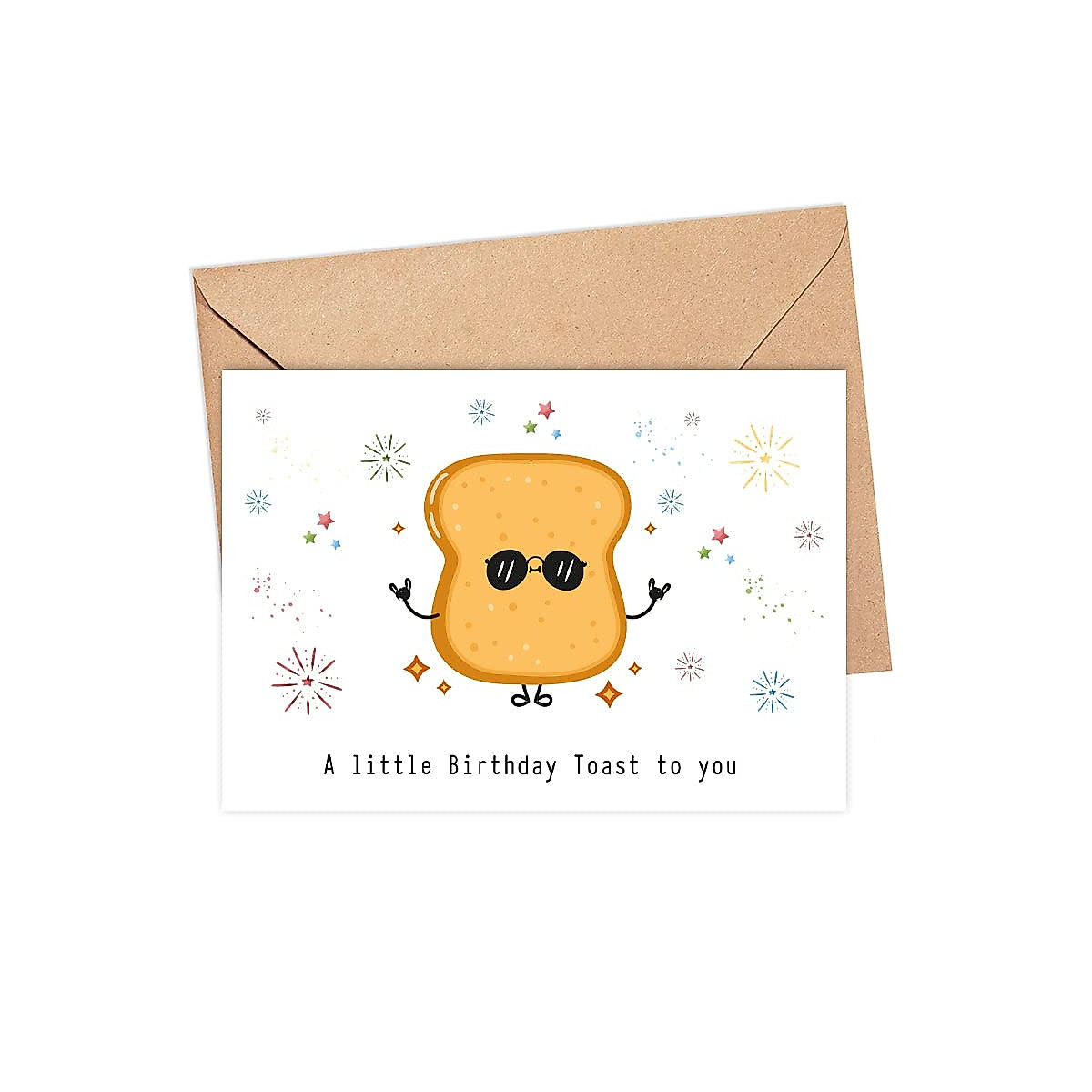 A Little Birthday Toast To You Card - Funny Birthday Card For Friend - Bread Toaster - Cute Birthday Card - Gift For For Coworker - Workmate Card For Him - Happy Birthday Card