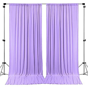 AK TRADING CO. 10 feet x 10 feet Polyester Backdrop Drapes Curtains Panels with Rod Pockets - Wedding Ceremony Party Home Window Decorations - Lavender