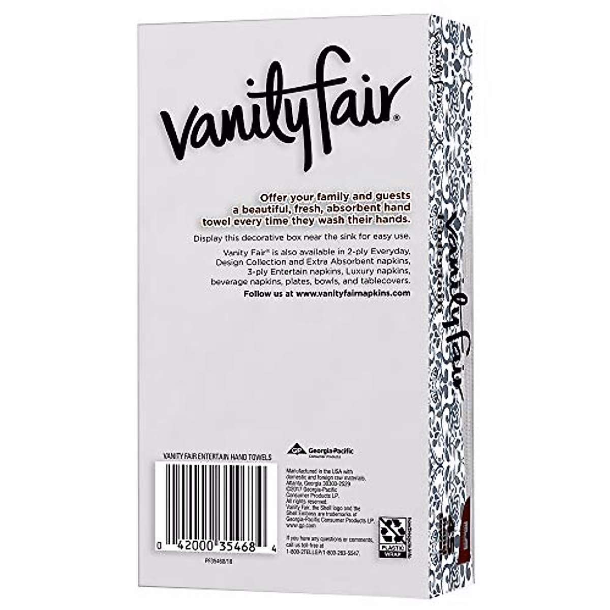 Vanity Fair Entertain Disposable Hand Towel, 45 Paper Hand Towels, Includes Holder (Holder Design May Vary)