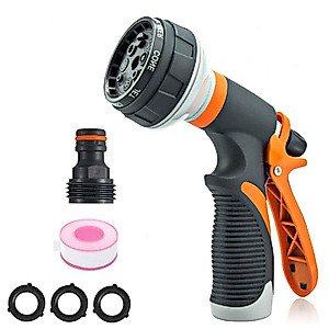 Garden Hose Sprayer Nozzle for Watering Plant Cleaning Cars Showering Pets with 8 Adjustable Pattern High Pressure Heavy Duty
