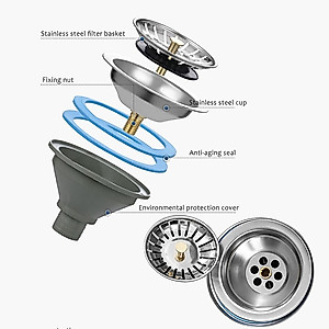 Outdoor Garden Sink Single Trough, Small Stainless Steel Utility Commercial Kitchen Washing Hand Basin Station Sink with Storage Shelve and Faucet, for Restaurant, Bar, Laundry, Garage, Backyard ( Col