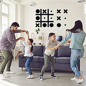 Wood Magnetic Tic Tac Toe Wall-Mount Game Fun Tic Tac Toe for Kids and Adults, Wood Board Travel Game Bedroom Playroom Wall Decals Modern Wall Art