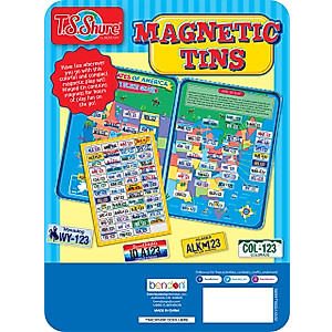 Bendon TS Shure License Plate Games Magnetic Activity Tin with Foam Magnet Sheet 50519