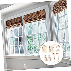 DECHOUS 4 Sets Bracket Mounting Sun Shades Ring Bungee Cap Shower Holder Twin Crank of Cordless Over Windproof Kit Exterior End Curtain Bunk Headrail Bottom Shutter Blinds Rod Bed