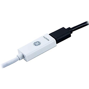 GE Mini DisplayPort Thunderbolt to HDMI Adapter, Compatible with Apple iMac, MacBook and PC, Supports Full HD 1080P and 4K Ultra HD, White, 33589