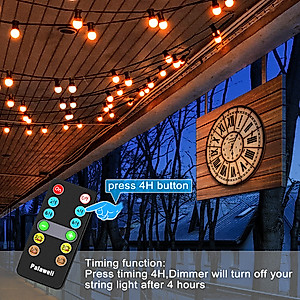Outdoor Dimmer for String Lights,350W String Light Dimmer Switch,100ft Remote Control Dimming Timer for Led Light,Lamp and Patio Light,Dimmer for Outdoor String Light,Dimmer Plug,Timer,Waterprooof