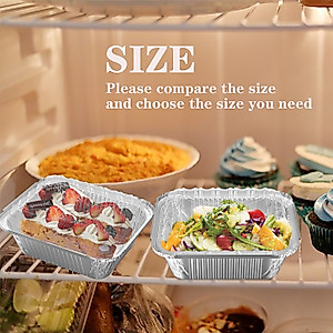 iHomeSet 60 Pack 1 lb Rectangular Disposable Aluminum Foil Pan 16 oz Take Out Food Containers with Clear Plastic Dome Lids, for Catering, Baking, Roasting Food