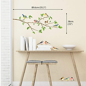 DECOWALL DS-8036 Garden Birds Kids Wall Stickers Wall Decals Peel and Stick Removable Wall Stickers for Kids Nursery Bedroom Living Room (Small) d?cor