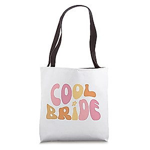 Colorful Retro Cool Bride, Future Mrs Wedding, Bachelorette Tote Bag