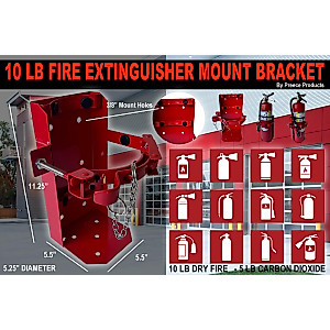 Heavy Duty 10 LB Fire Extinguisher Mount Bracket for Vehicle and Building for 10lb Dry and/or 5lb Co2 5.25" Diameter, Generic for 809 by amerex