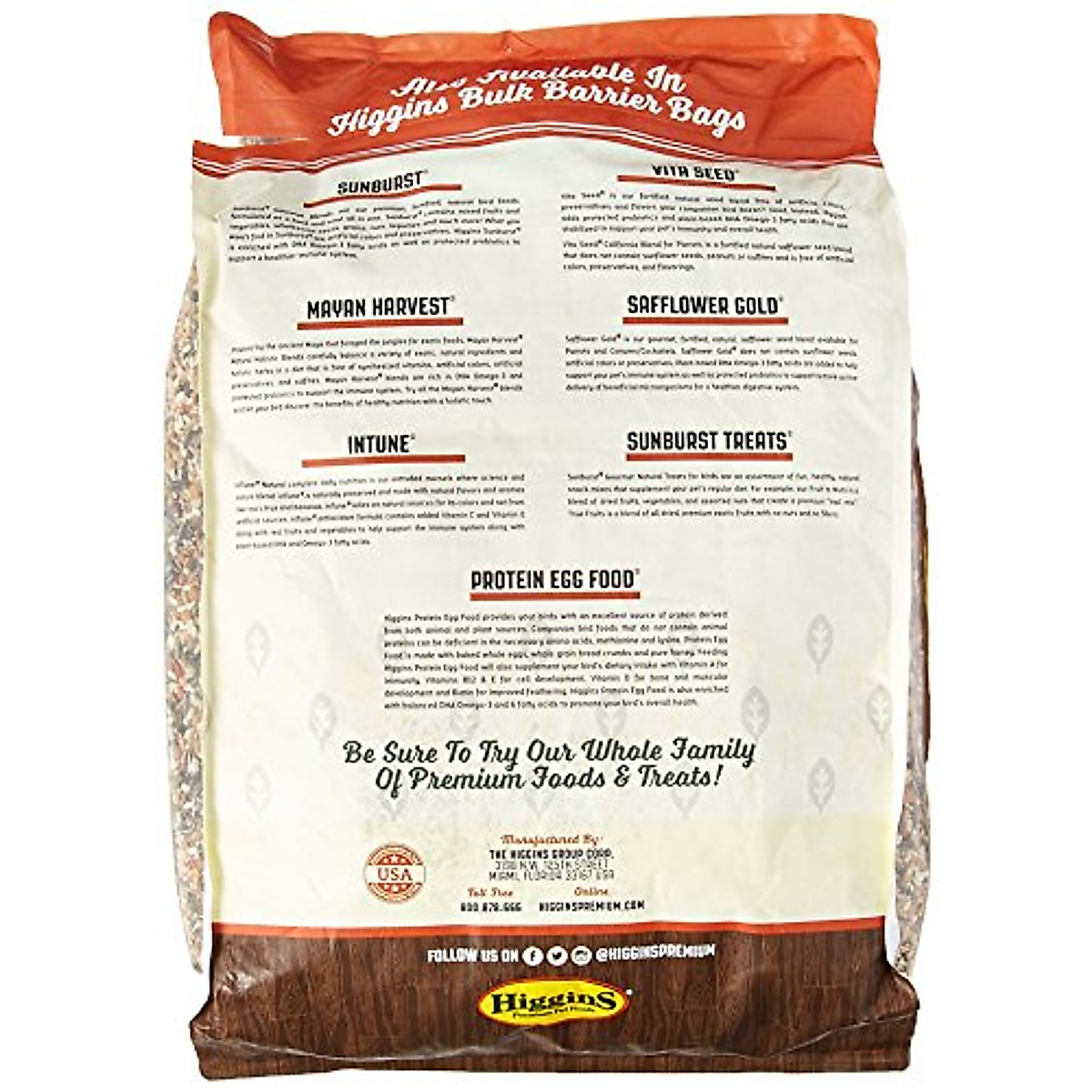 Higgins 466150 Vita Seed Conure Lovebird Food For Birds, 25-Pound