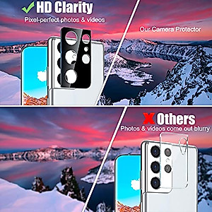 Arshek [2+2 Pack] Galaxy S21 Ultra Screen Protector, 9H Tempered Glass Include two Camera Lens Protector,Ultrasonic Fingerprint Compatible,3D Curved, HD Clear for Samsung 5G Protector