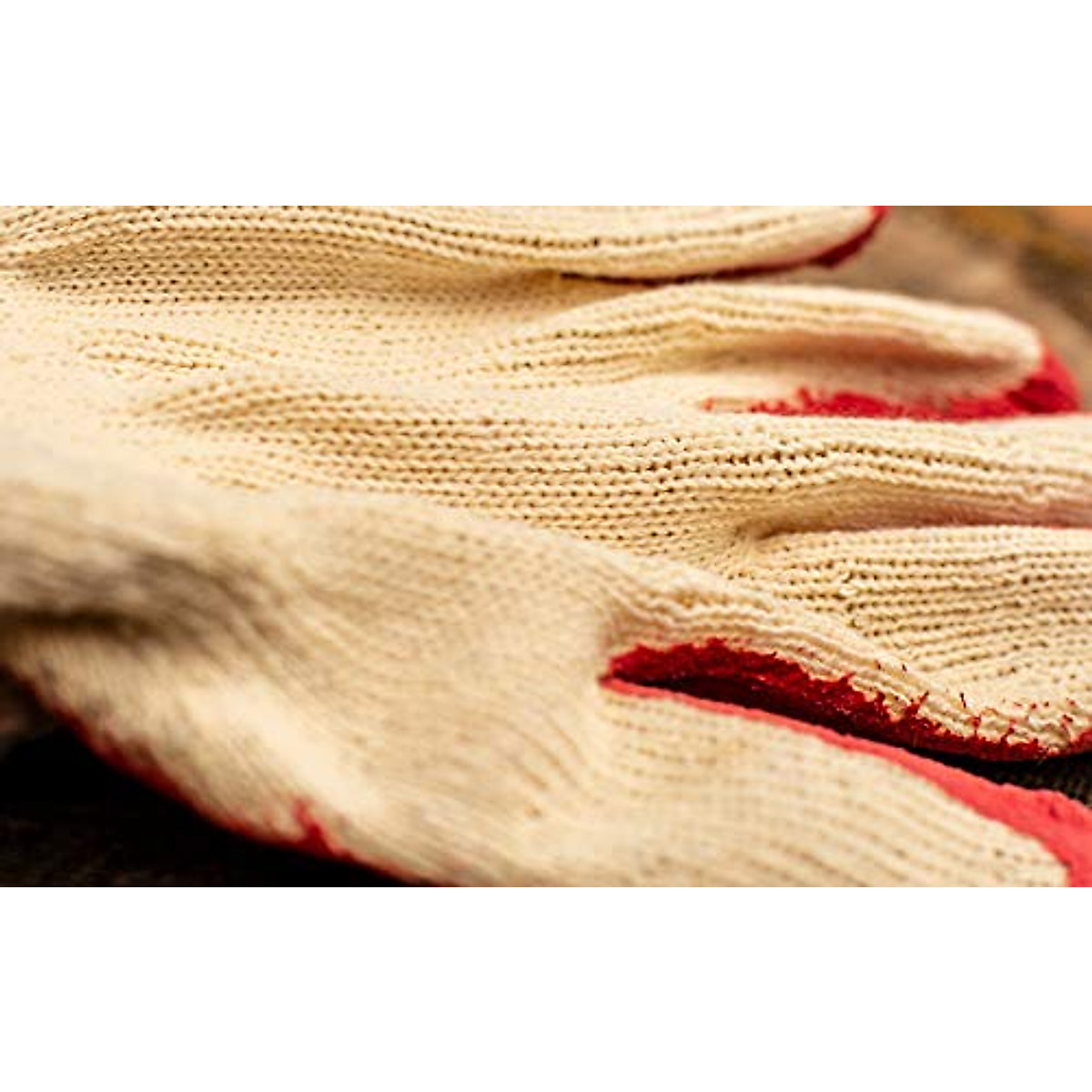 G & F Products 3106-10 String Knit Palm, Latex Dipped Nitrile Coated Work Gloves For General Purpose, 10-Pairsper Pack, Red, Large