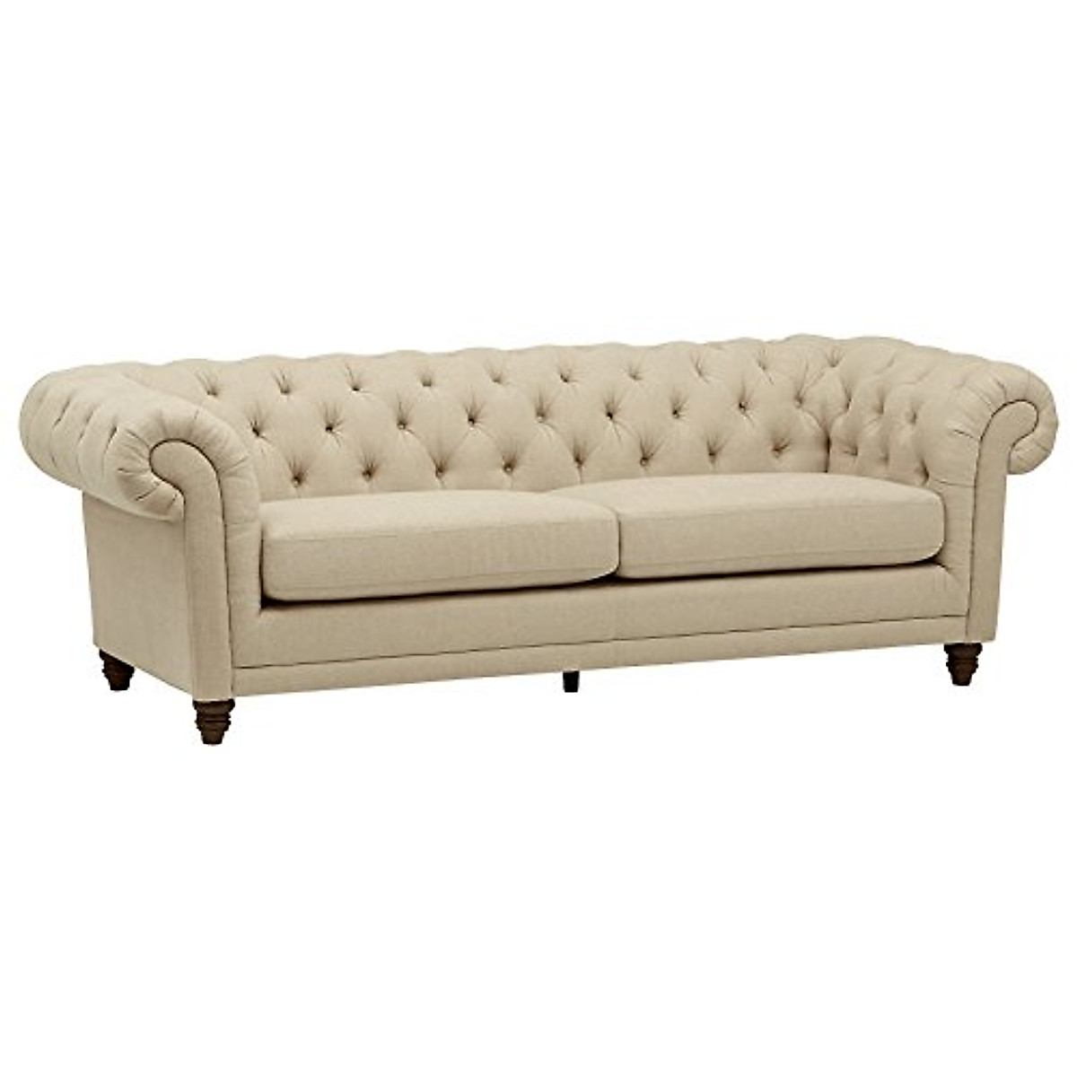 Amazon Brand - Stone & Beam Bradbury Chesterfield Tufted Sofa Couch, 92.9"W, Hemp