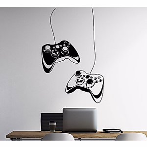 Wall Decal Gamer Gaming Joystick Vinyl Art Kids Room Large Decor z4909 (28 in X 43 in)