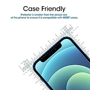 amFilm Glass Screen Protector Compatible with iPhone 12 Mini 5.4" Display, 2020, with Easy Installation Tray, Tempered Glass, 3 Pack