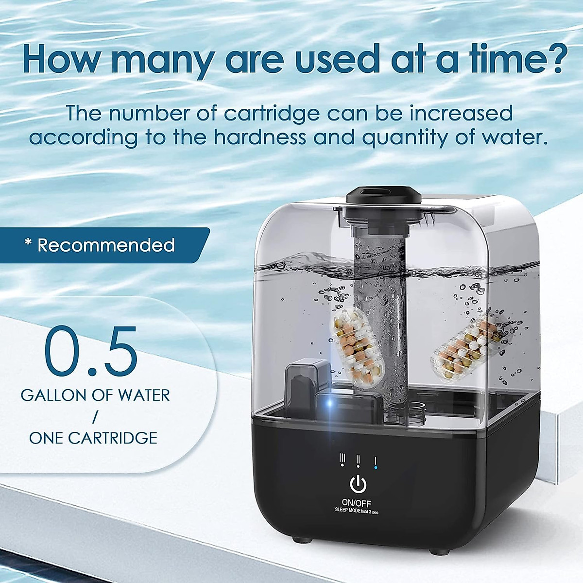 20x B@CTER|OSTAT|C Humidifier Cleaner Compatible with Most Humidifiers Replacement for Ultrasonic Humidifier Demineralization Cartridge Tank Cleaning Fish Drop Ball Filter