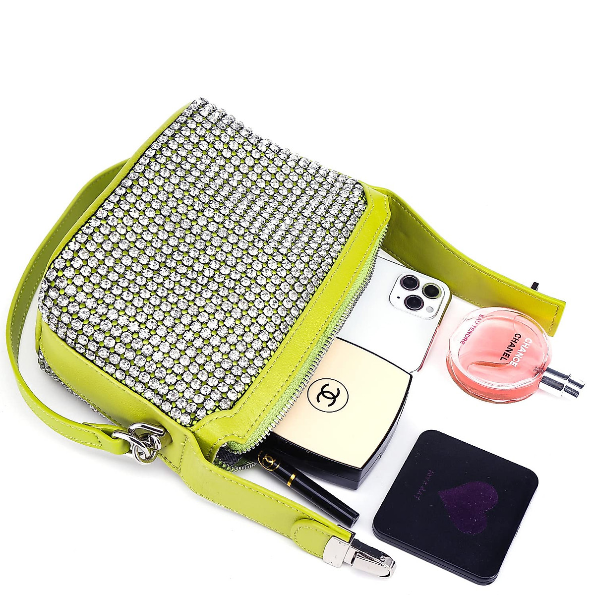 Hobo Purses Handbags for Women Rhinestone Leather Tote Fashion Crossbody Large Shoulder Bag Valentines day gifts for her