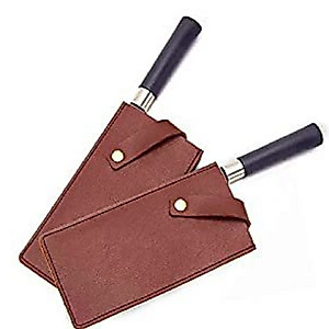 Degpum PU Leather Knife Sheath, Waterproof Butcher Chef Knife Edge Guards,Durable Wide Cleaver Knife Protectors Shield- Knives Not Included