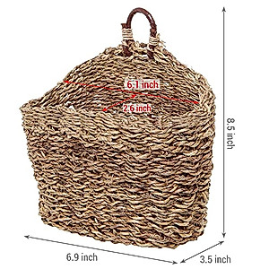 MyGift 6.5 Inch Handwoven Rattan Wall Hanging Storage Basket, Small Decorative Baskets