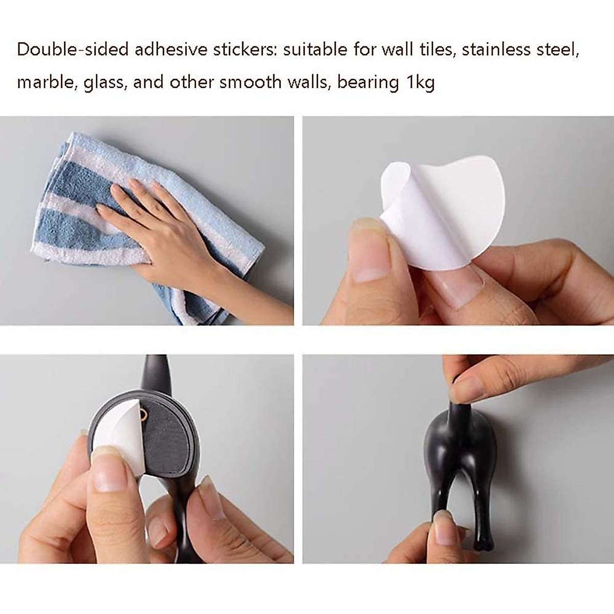 Dog Tail Hooks,Wall Mounted Dog Butt Hook Door Hanger, Hat Coat Key Leash Towel Hanger, Key Holder for Wall Rustic Decor Dog Lovers Gifts(Pink)