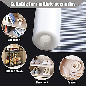Shelf Drawer Liners for Kitchen Cabinets, Smilco Clear Nonslip Waterproof Non-Adhesive Washable Refrigerator Mats Bathroom Pantry Cupboard Drawer Shelf Liner Protector (17.5 Inches X 20 Ft)