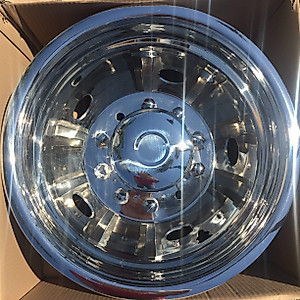 Velospinner Set of 4 Wheel Simulators 19.5" Dually for 2005-2021 Ford F450 F550 10 Lug Stainless Steel Dually Simulators