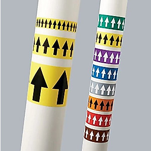 INCOM Manufacturing Directional Pipe Flow Arrow Adhesive Tape, Pipe Identification Marking, Removable Backing Liner, Red/White, 2 inch x 108 ft, PMA254
