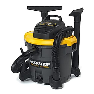 WORKSHOP Wet/Dry Vacs Vacuum WS1200VA Heavy Duty General Purpose Wet/Dry Vacuum Cleaner, 12-Gallon Shop Vacuum Cleaner, 5.0 Peak HP Wet And Dry Vacuum,Black