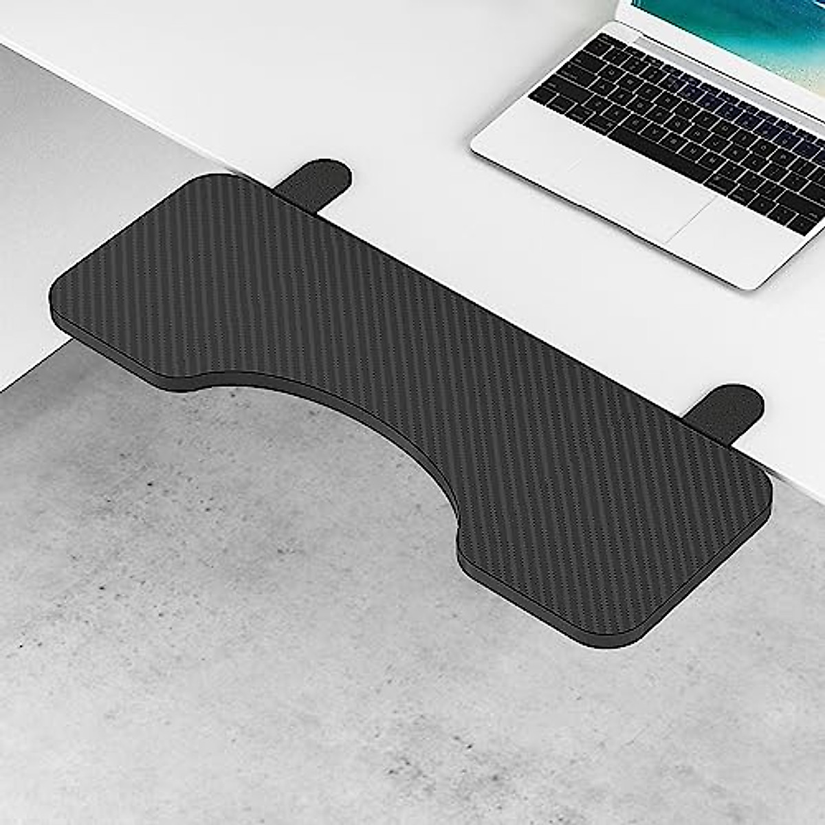 Circular Arc Desk Extender Tray, Ergonomics Computer Elbow Arm Support,Foldable Keyboard Drawer Tray, Table Mount Arm Wrist Rest Shelf (25.2“×9.4”×3.5“)