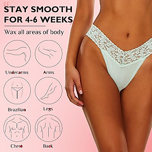 Syncerity Hair Removal Waxing Kit for Sensitive Skin, All-In-One Home Wax Kit with 4 Bags Wax Beads for Hair Removal, Hard Wax Kit for Fine Coarse Body Hair, Brazilian Bikini Face Legs