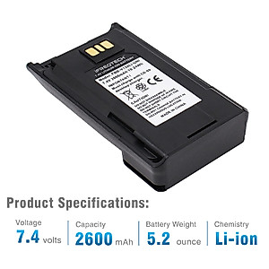 IFREQTECH FNB-V134LI Battery for Vertex Standard VX-260 VX-261 VX-264 EVX-261 VX-451 VX-454 VX-459 with Belt Clip 2600mAh