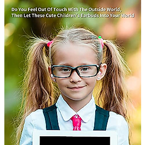 AMAFACE Bluetooth Earbuds - Pink Wireless Kids Earbuds - as a Gift for Kids to use at School 36 Hours Playtime Cordless Girls Earbuds USB-C LED - Cartoon Kids Headphones - for iPhone Android