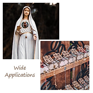 Mega Pet 180Pcs Catholic Rosary Jewelry Making Kits 3D Rose Cinnabar Beads with Barrel Wood Beads Round Glass Pearl Beads Crucifix Cross Pendants Rosary Beads for DIY Necklace Bracelet Jewelry Making