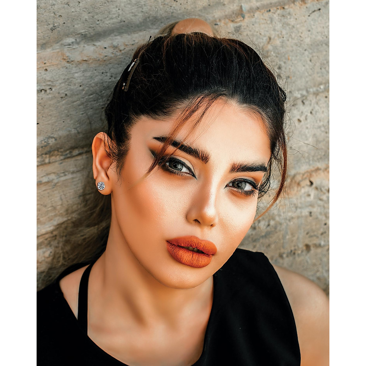 Jstyle 2 Pairs Stainless Steel Magnetic Stud Earrings for Men Women Non-piercing CZ Hypoallergenic 6mm