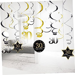 NOLITOY Set Birthday Party Supplies Decorate Birthday Ceiling Decoration Number Charm Decorations Pendant Latte Art 30th Birthday Ceiling Decorations Props 30th Birthday Accessories